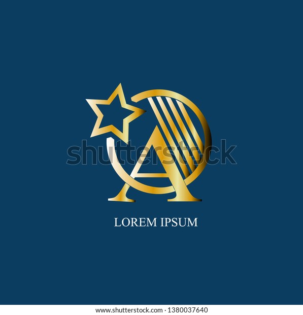 Initial Logo Luxury Logo Golde Star Stock Vector (Royalty Free ...