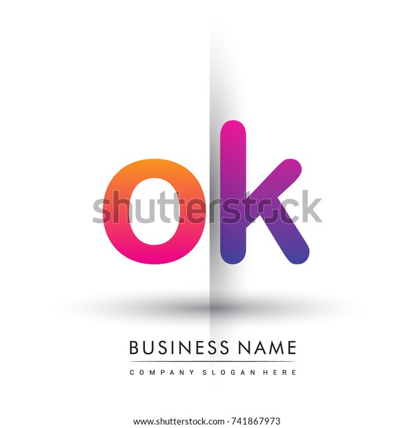 Initial Logo Ok Lowercase Letter Orange Stock Vector (Royalty Free ...