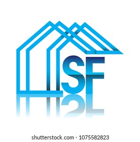 Initial Logo Sf House Icon Business Stock Vector (Royalty Free ...