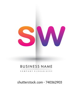 Initial Logo Sw Lowercase Letter Orange Stock Vector (Royalty Free ...