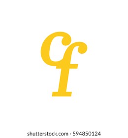 Initial Lowercase C F Yellow Logo Stock Vector (Royalty Free) 594850124 ...
