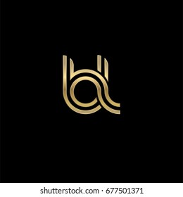 Vektor Stok Initial Lowercase Letter Bl Linked Outline (Tanpa Royalti ...