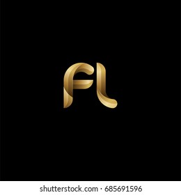 Initial Lowercase Letter Fl Curve Rounded Stock Vector (Royalty Free ...