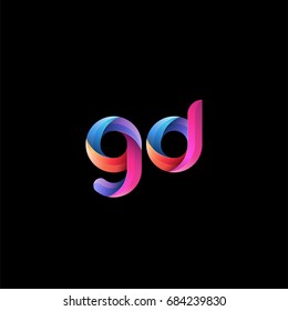 Initial Lowercase Letter Gd Curve Rounded Stock Vector (Royalty Free ...
