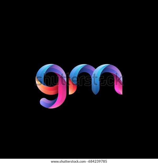 Initial Lowercase Letter Gm Curve Rounded Stock Vector (Royalty Free ...