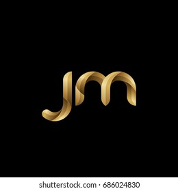 Initial Lowercase Letter Jm Curve Rounded: vector de stock (libre de ...