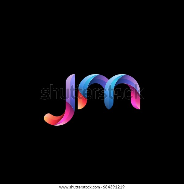 Initial Lowercase Letter Jm Curve Rounded: vector de stock (libre de ...