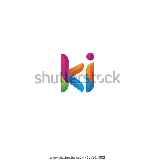Initial Lowercase Letter Ki Curve Rounded Stock Vector (Royalty Free ...