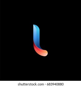 Initial Lowercase Letter L Curve Rounded Stock Vector (Royalty Free ...