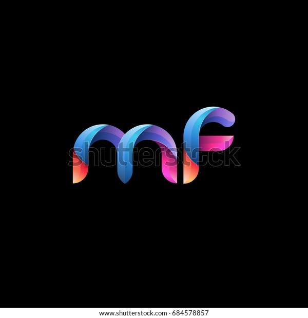 Initial Lowercase Letter Mf Curve Rounded: vetor stock (livre de ...