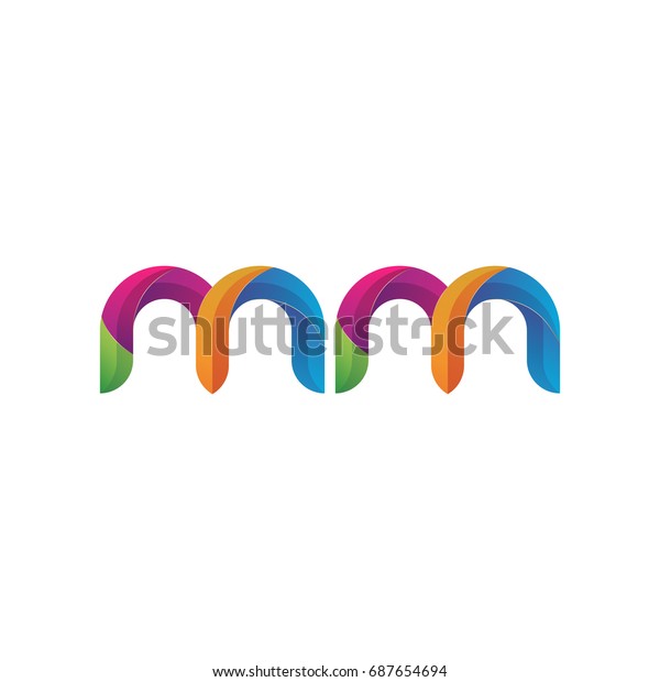 Initial Lowercase Letter Mm Curve Rounded Stock Vector (Royalty Free ...