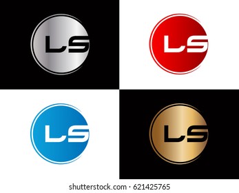 Initial Ls Letter Logo Red Blue Stock Vector (Royalty Free) 621425765