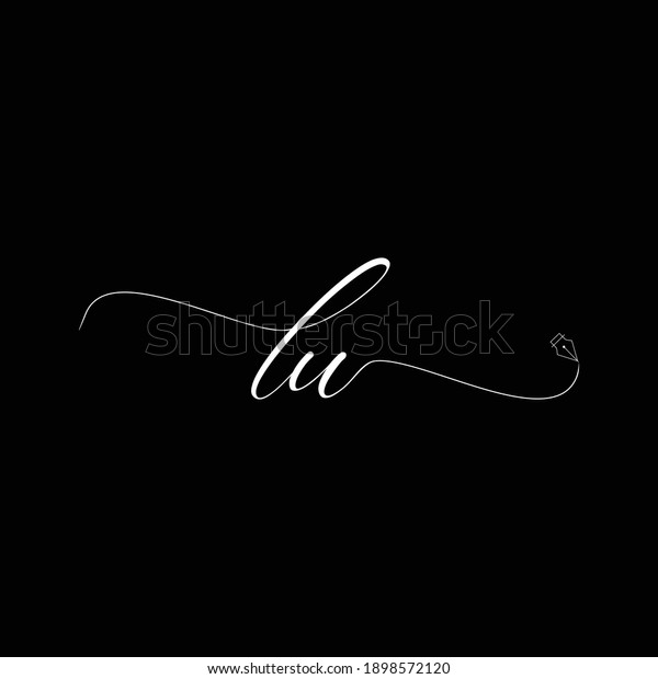 Initial Lu Logo Handwriting Business Illustration Stock Vector (Royalty ...