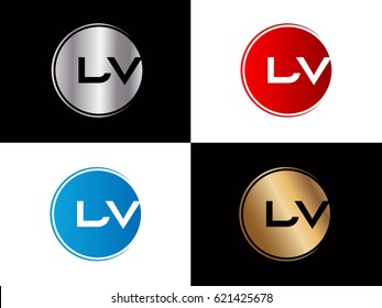 Initial Lv Letter Logo Red Blue Stock Vector (Royalty Free) 621425678 ...