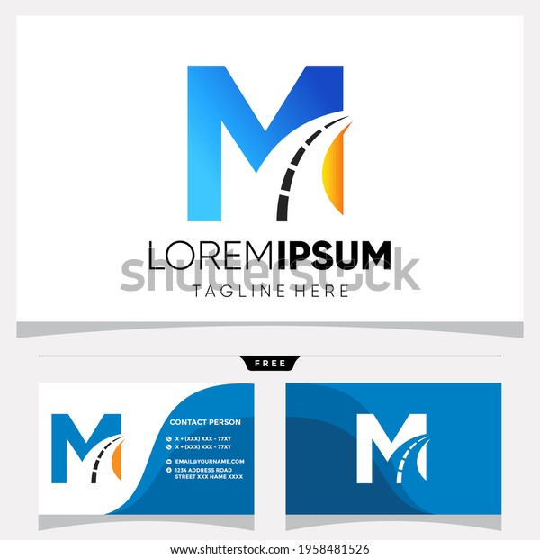Initial M Letter Road Way Logo Stock Vector (Royalty Free) 1958481526 ...
