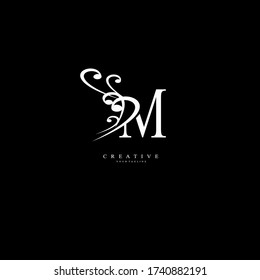 Initial M Letter Unique Attractive Creative Stock Vector (Royalty Free ...
