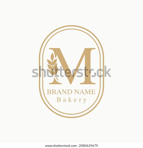Initial M Letter Wheat Grain Bakery Stock Vector (Royalty Free ...