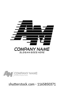 Initial M Speed Line Logo Template Stock Vector (Royalty Free ...