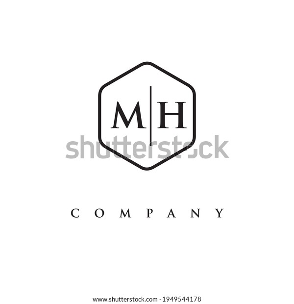 vector de diseño del logotipo MH inicial