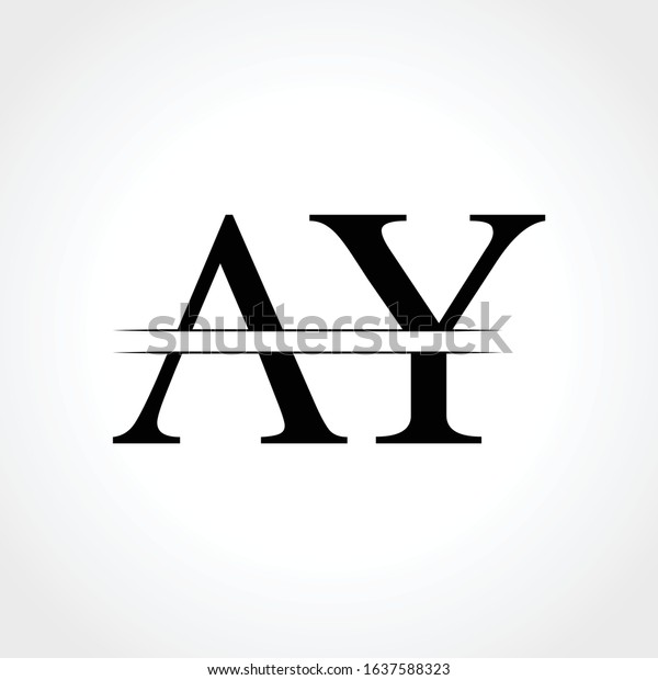 Initial Middle Line Ay Letter Logo Stock Vector (Royalty Free) 1637588323