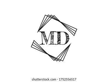 Initial Monogram Letter M D Logo Stock Vector (Royalty Free) 1752556517 ...