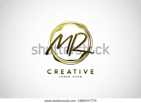 Initial Mr Handwriting Stylish Signature Circle Stock Vector (Royalty ...
