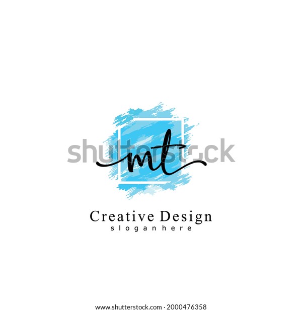 Initial Mt Handwriting Logo Initial Signature Stock Vector (Royalty ...