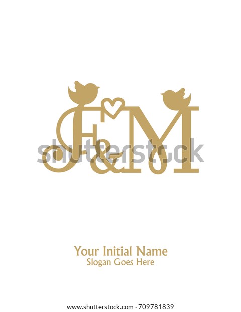 Initial Name F M Logo Template Stock Vector (Royalty Free) 709781839