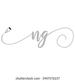 Initial Ng Logo Handwriting Business Illustration Stock Vector (Royalty ...