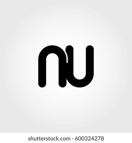 Initial Nu Black Business Logo Stock Vector (Royalty Free) 600324278 ...