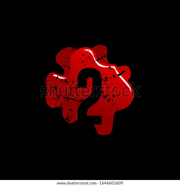 Initial Number 2 Blood Splatter Logo Stock Vector (Royalty Free ...