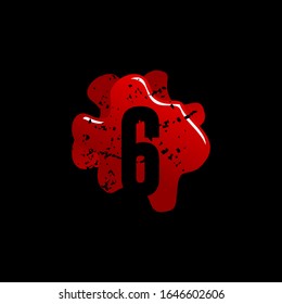 Initial Number 6 Blood Splatter Logo Stock Vector (Royalty Free ...