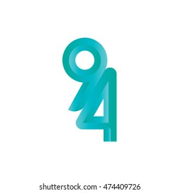 Initial Number 94 Logo Green Stock Vector (Royalty Free) 474409726 ...