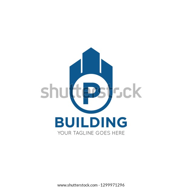 Initial P Letter Building Logo Vector Stock Vector (Royalty Free ...