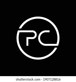 Initial Pc Letter Logo Design Creative Stock Vector (Royalty Free ...