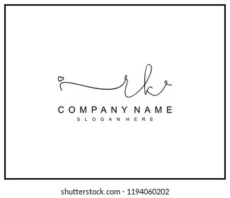 Initial R K Handwriting Logo Template Stock Vector (Royalty Free ...
