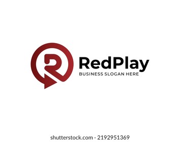 Initial R Letter Red Play Logo Stock Vector (Royalty Free) 2192951369 ...