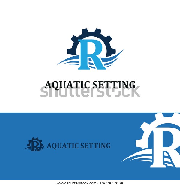 Initial R Letter Swimming Pools Aquatic Stock Vector (Royalty Free ...