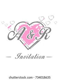 Initial R Wedding Invitation Logo Template Stock Vector (Royalty Free ...