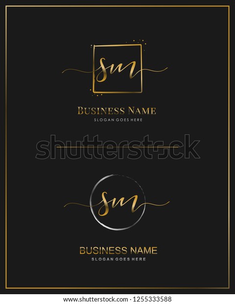 Initial S M Sm Handwriting Logo Stock Vector (Royalty Free) 1255333588 ...