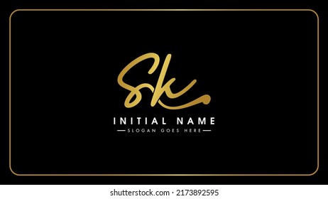 Initial Sk Beauty Monogram Elegant Logo Stock Vector (Royalty Free ...