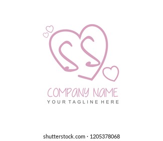 Initial Ss Love Logo Template Vector Stock Vector (Royalty Free ...