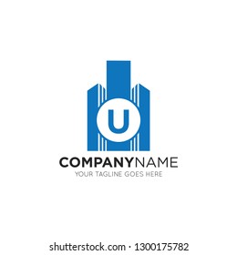 Initial U Letter Building Logo Vector Stock Vector (Royalty Free ...