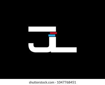 Initial Uppercase Letter Jl Logo On: vector de stock (libre de regalías ...