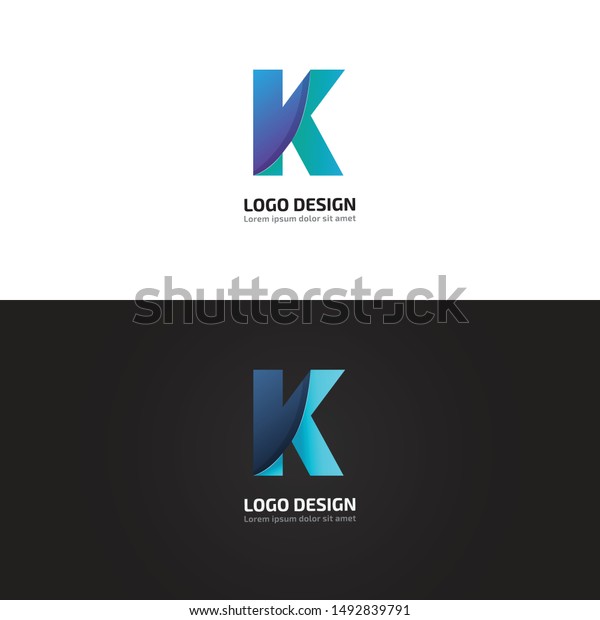 Initial Uppercase Letter K Curve Rounded Stock Vector (Royalty Free ...