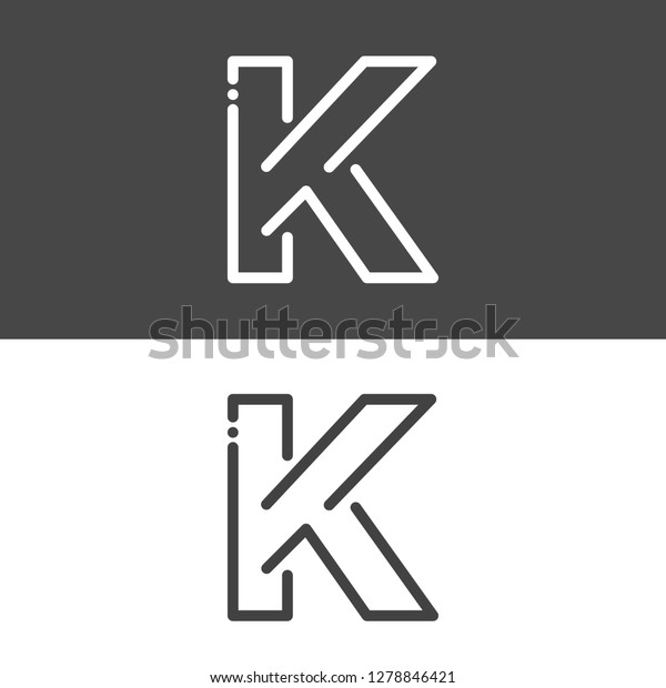 Initial Uppercase Letter K Line Stroke Stock Vector (Royalty Free ...