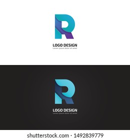 Initial Uppercase Letter R Curve Rounded Stock Vector (Royalty Free ...