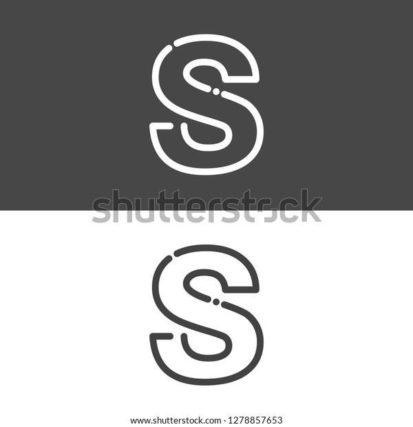 Initial Uppercase Letter S Line Stroke Stock Vector (Royalty Free ...