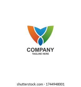 Initial V Color Logo Design Template Stock Vector (Royalty Free ...