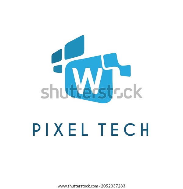 Initial W Letter Pixel Media Database Stock Vector (Royalty Free ...
